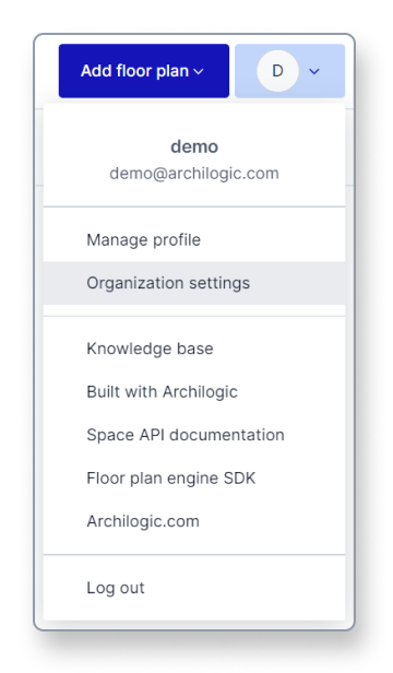 Change the name and logo of your Archilogic organization